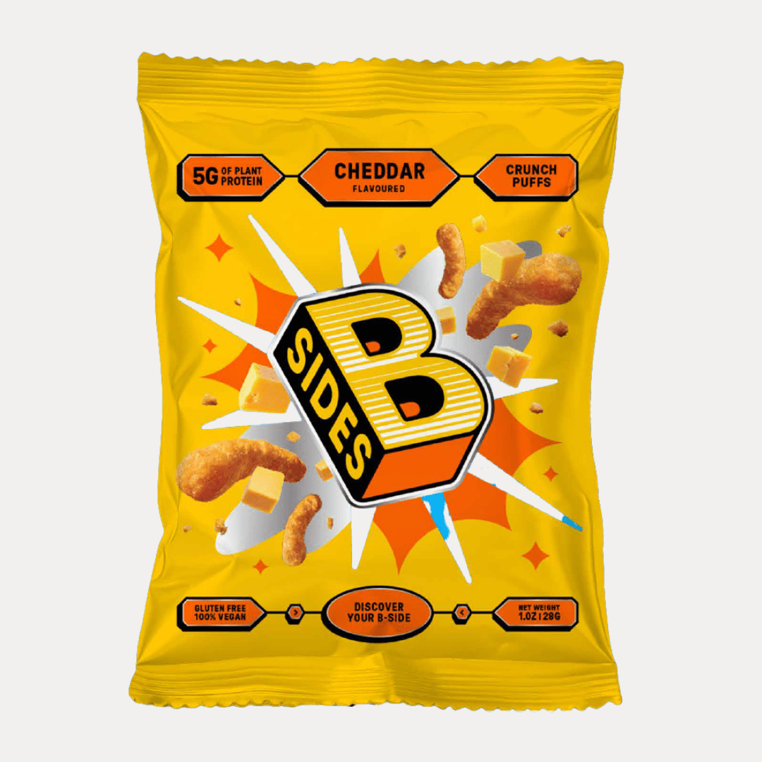 Cheddar Crunch Puffs | B-SIDES | Plant-Based Snacks – Here Here Market