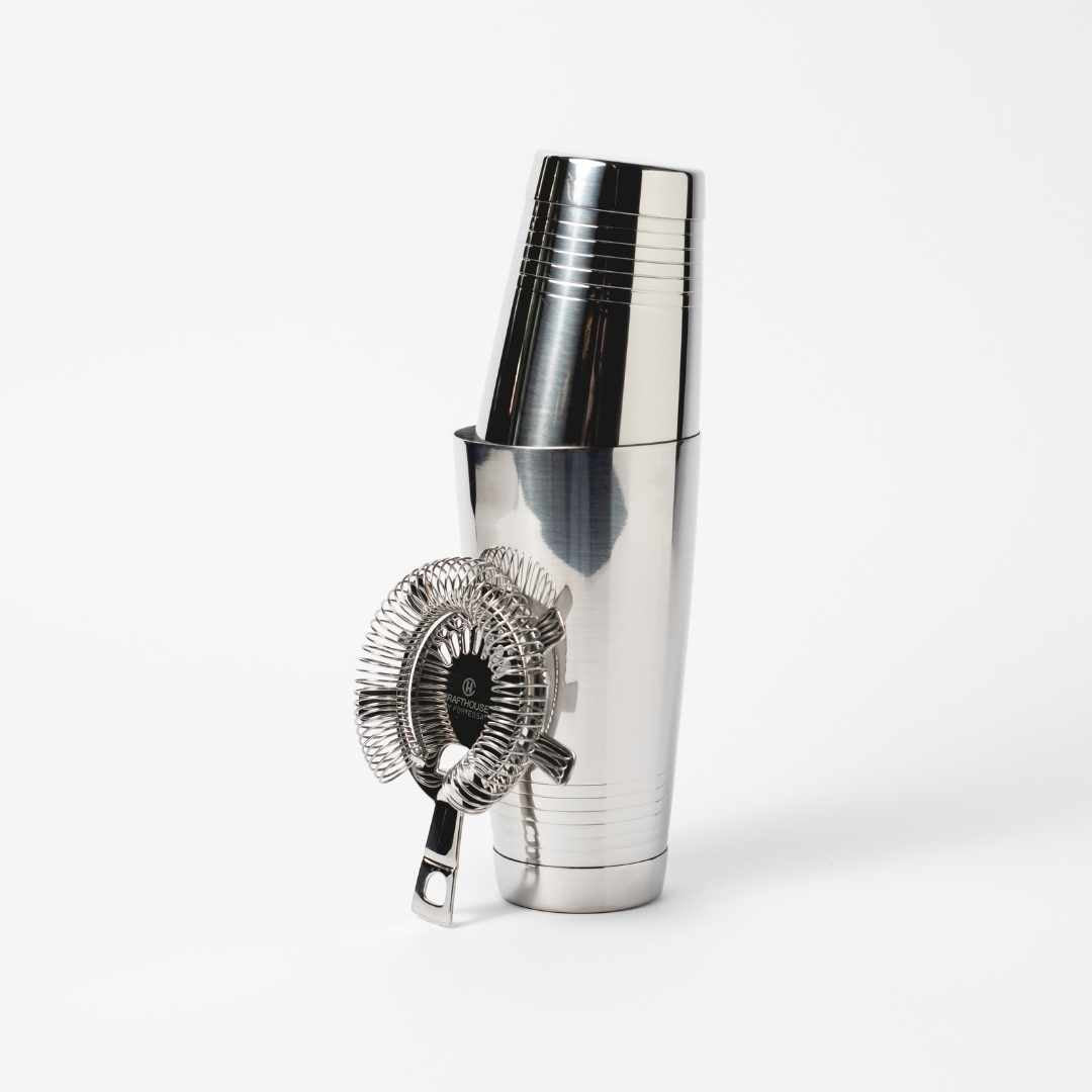 Stainless Steel Boston Shaker & Strainer Set (Shaker + Hawthorne ...